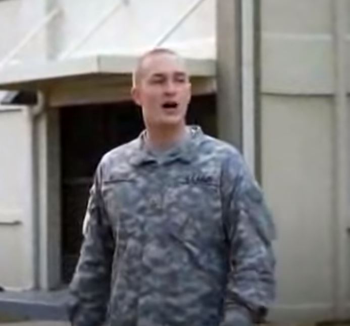 Soldiers break loose into hilarious line dance during drill